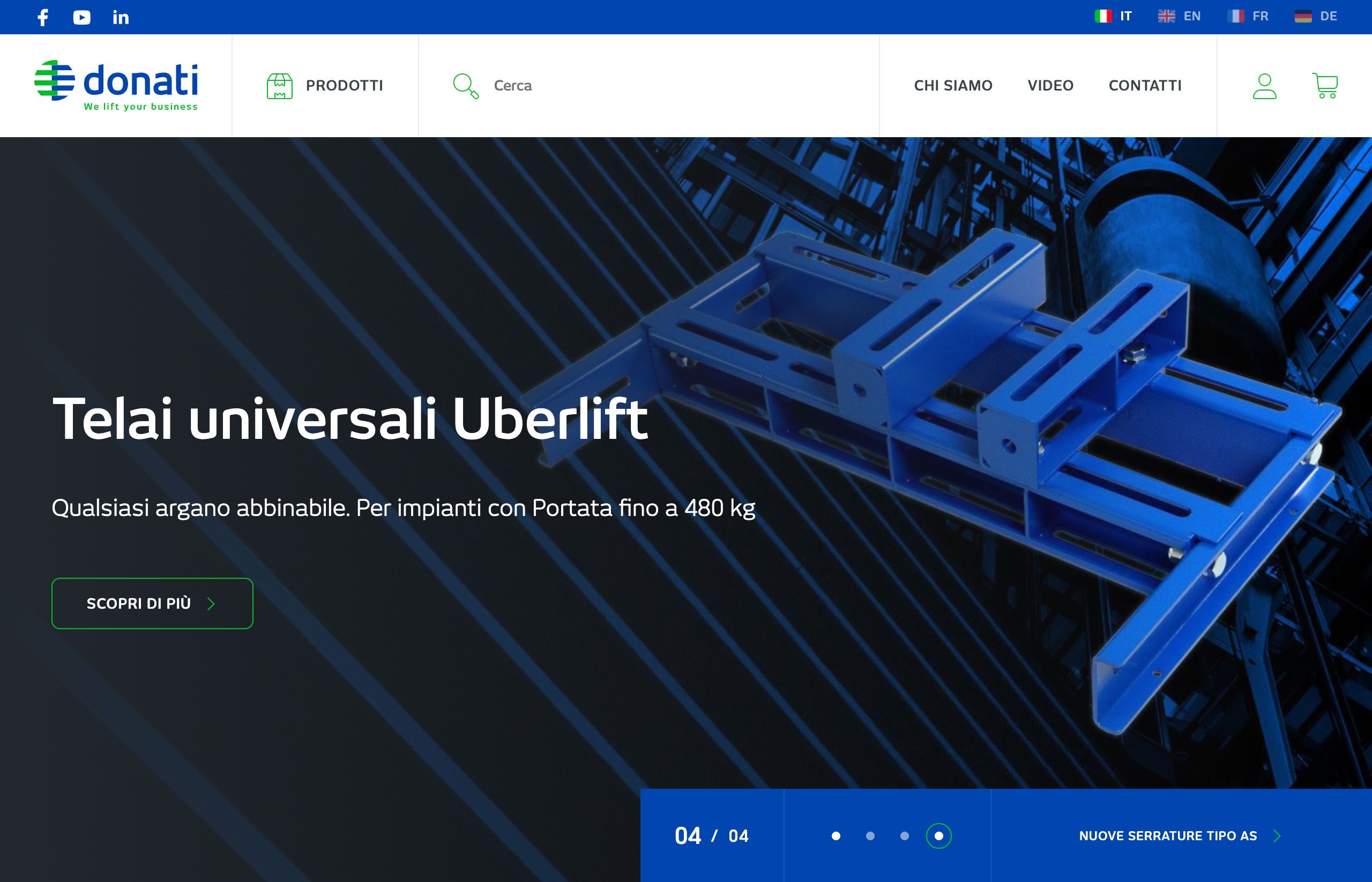 B2B e-commerce PWA development for Donati S.p.a. elevators spare parts ...